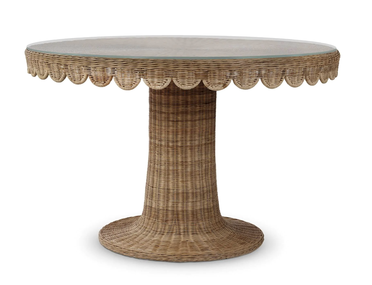 Scalloped Round Rattan Dining Table Good Bones Furniture