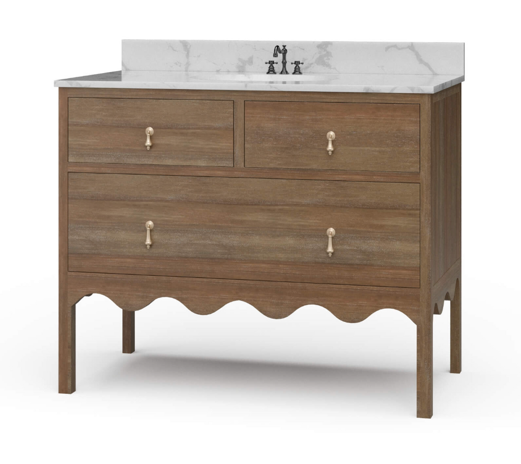 Chloe Single vanity with sink & marble top – Good Bones Furniture